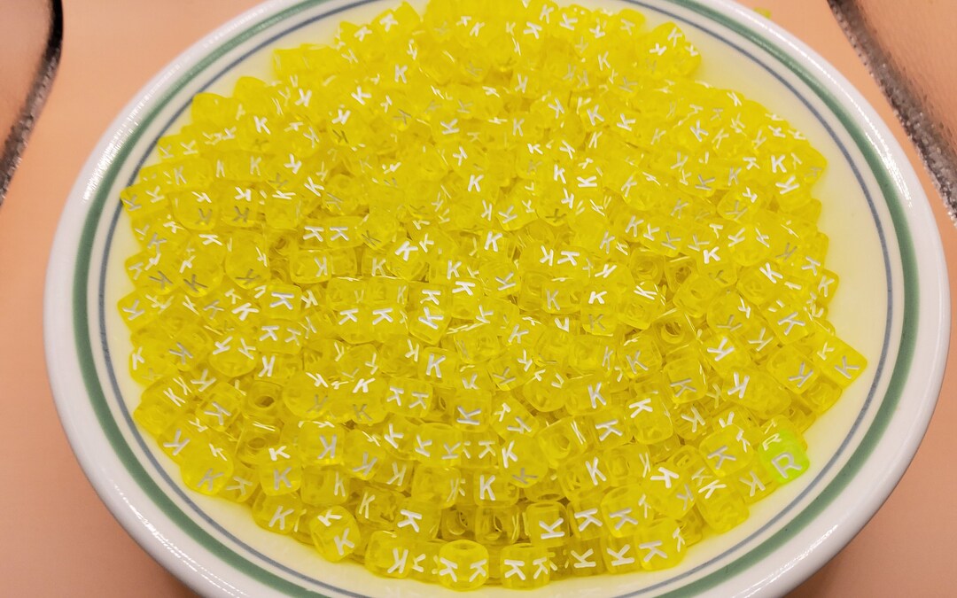 25 100 Colored Alphabet Spacer Candy Kawaii Jewelry Beads Size 7mm ...