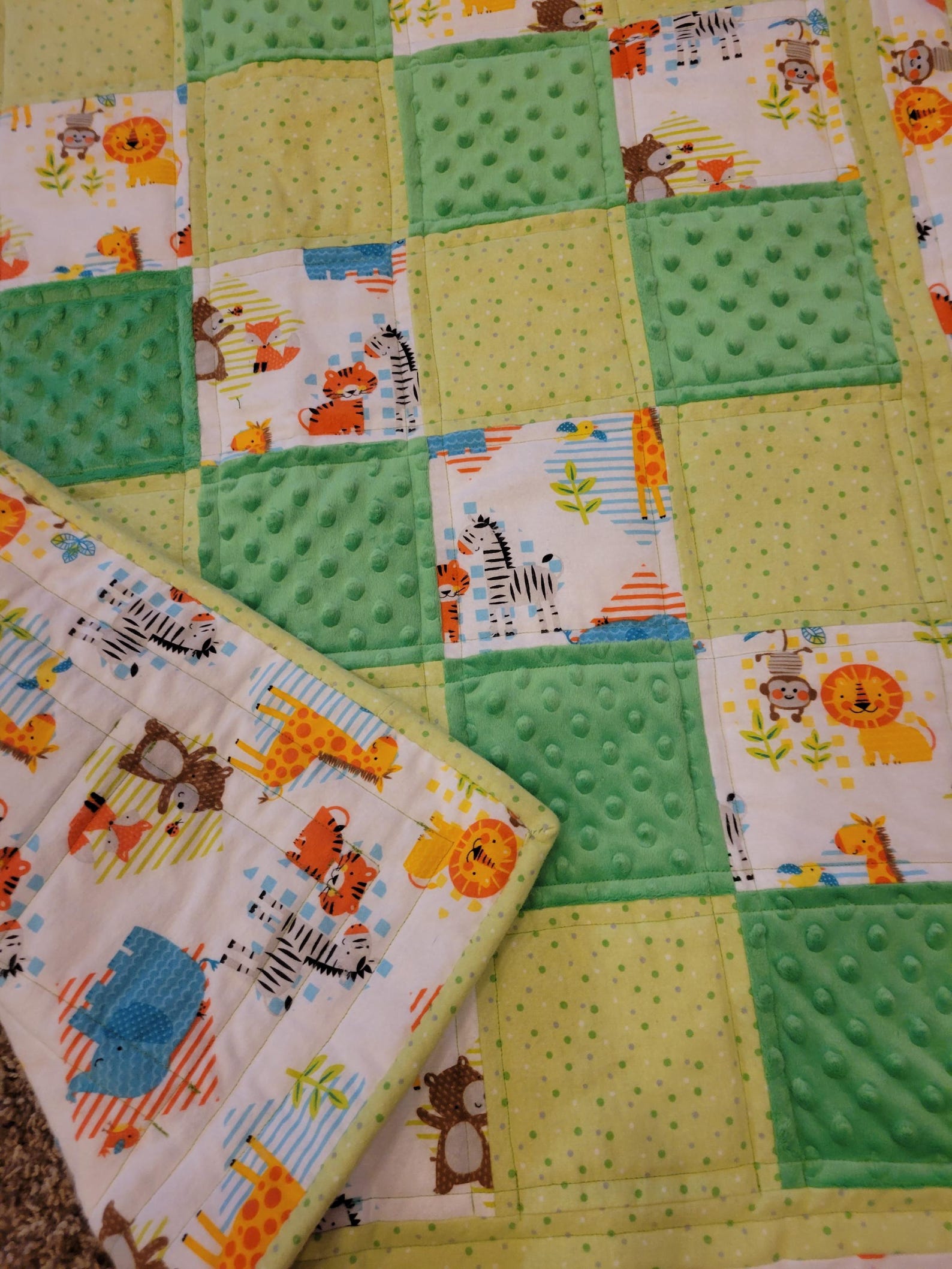 Handmade Baby Quilt Flannel & Minky - Etsy
