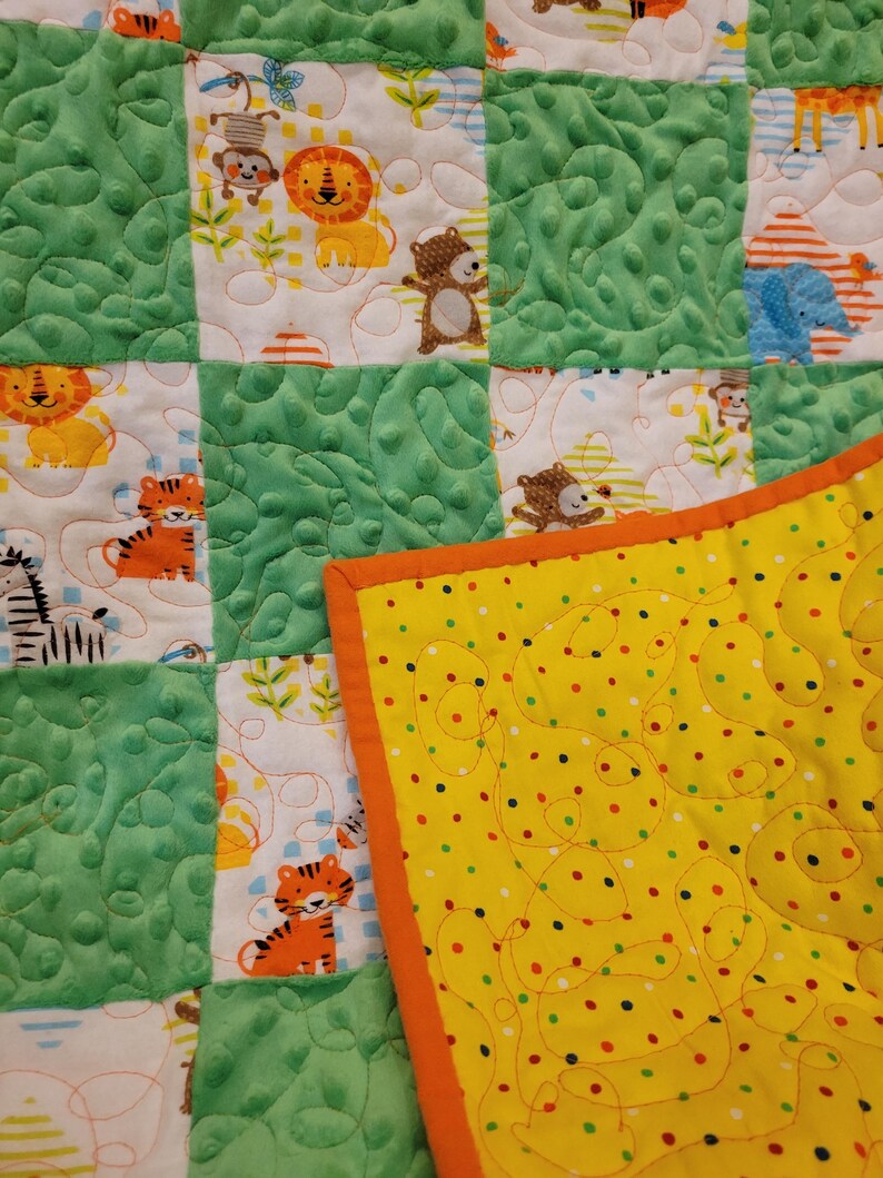 Handmade Baby Quilt Flannel & Minky - Etsy