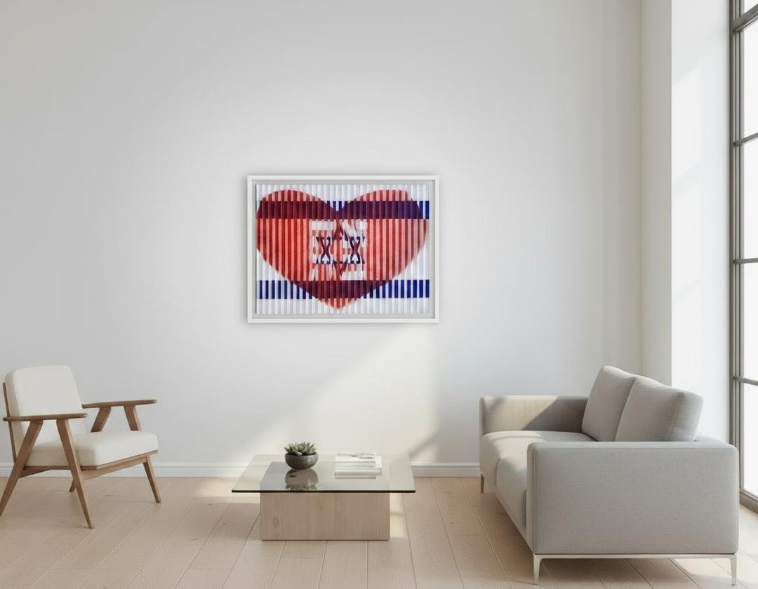Shem Tov "ahava Red Heart & Israeli Flag" 3D Wall Sculpture Hand Signed ...