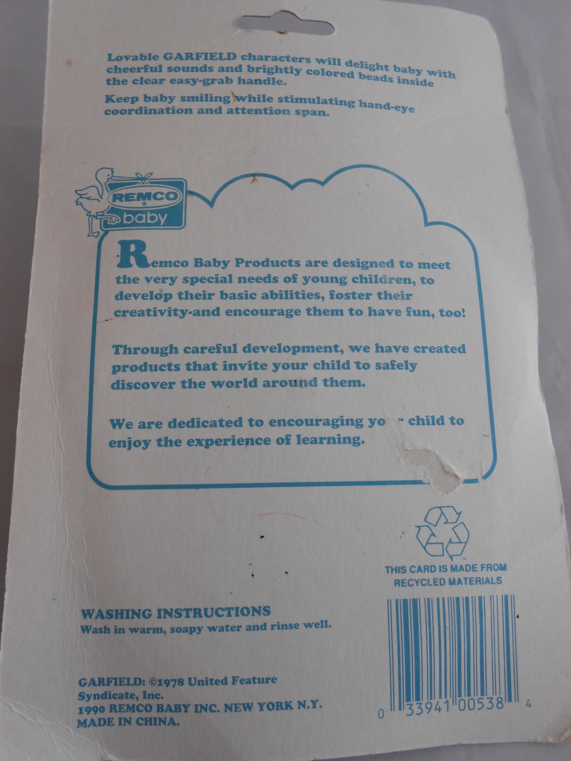 Vintage Garfield Diaper Pin-pals Rattle NIB Remco Baby | Etsy