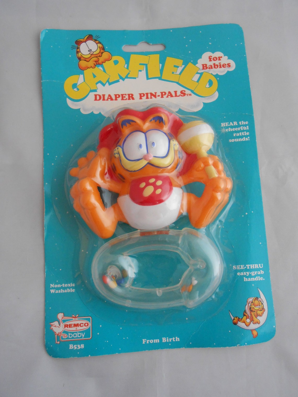 Vintage Garfield Diaper Pin-pals Rattle NIB Remco Baby | Etsy