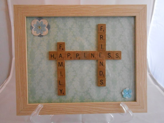 Scrabble Tiles Sign happiness Family Friends | Etsy