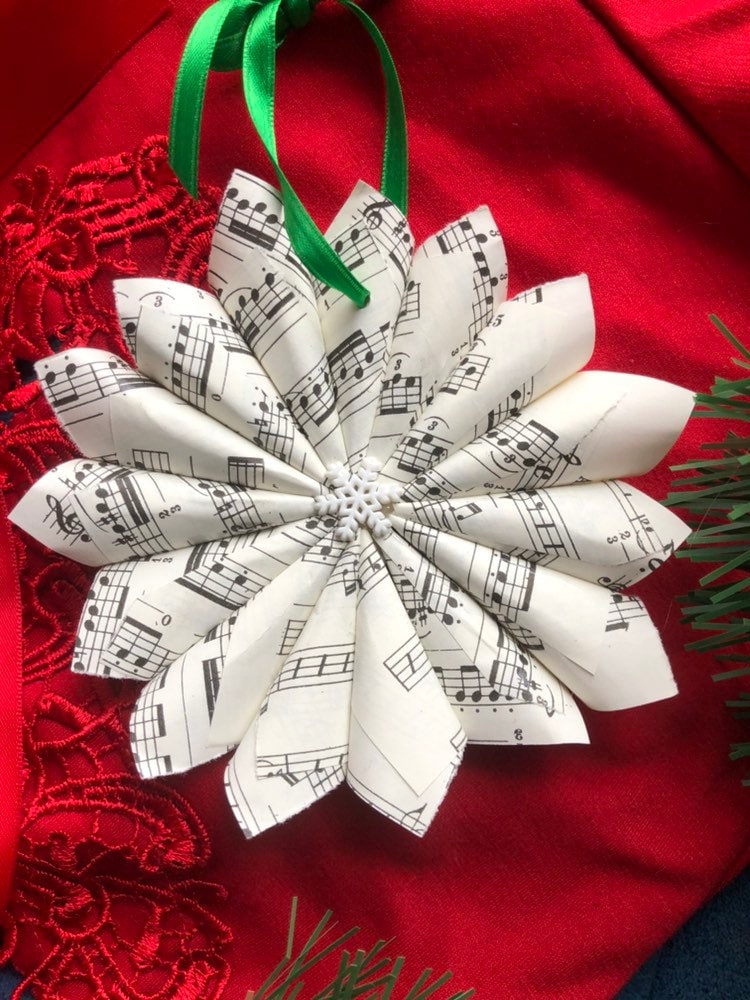 Sheet Music Christmas Ornament | Etsy