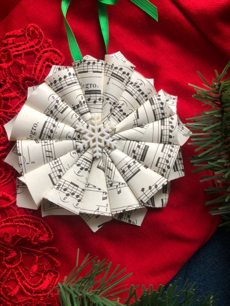 Sheet Music Christmas Ornament | Etsy