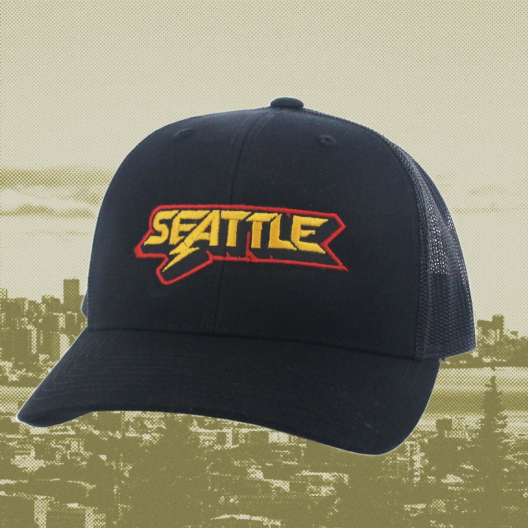 Seattle Metal Trucker Hat - Vintage Seattle Hat - Etsy