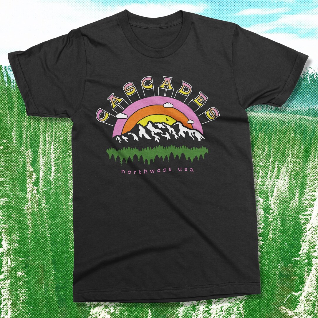 Cascade Rainbow Vintage Style T-shirt - Cascade Mountains National Park ...