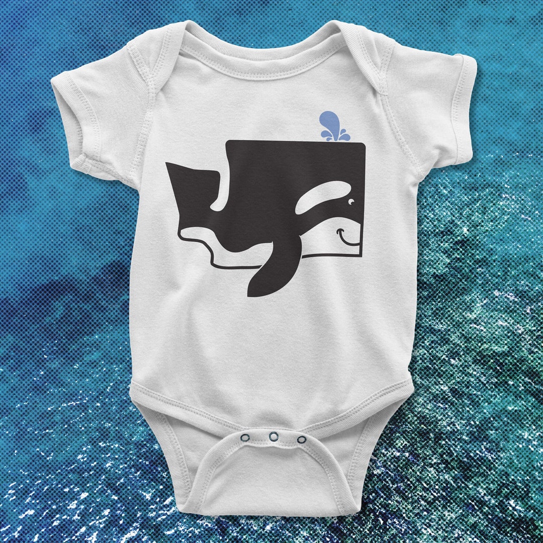 Washington Whale Onesie - Northwest Orca Baby Shirt - Orca Onesie ...