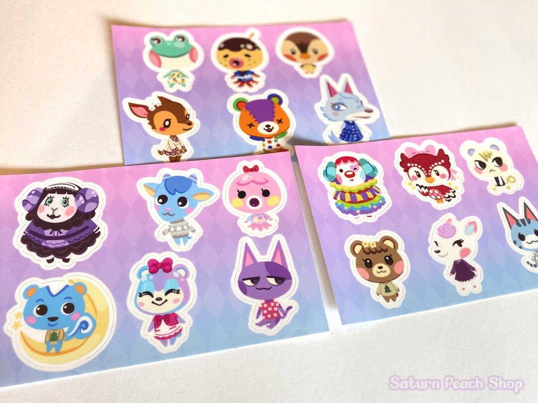 ACNH Animal Friends Sticker Sheets 4x6 - Etsy