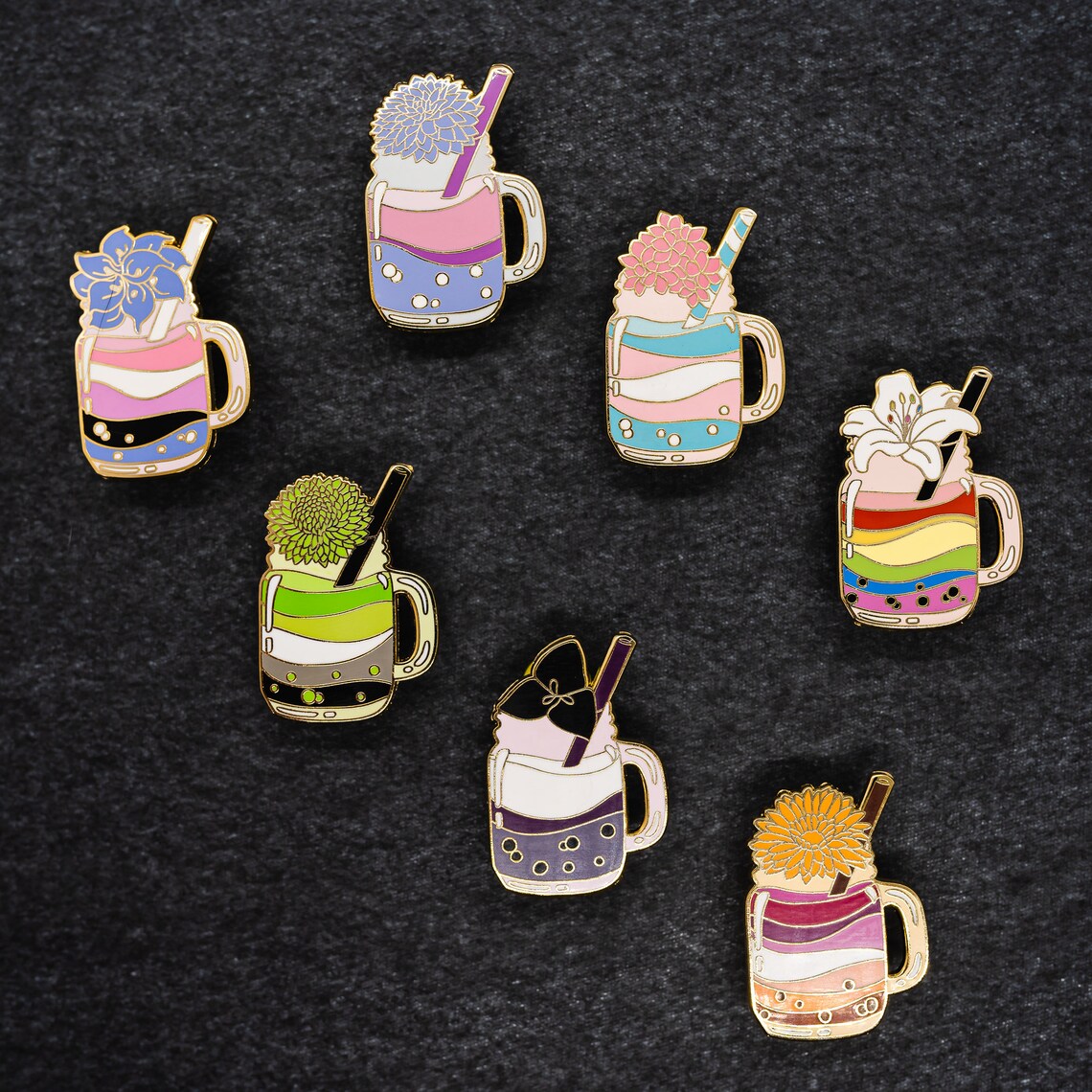 Pride Boba Milk Tea: Enamel Pins - Etsy