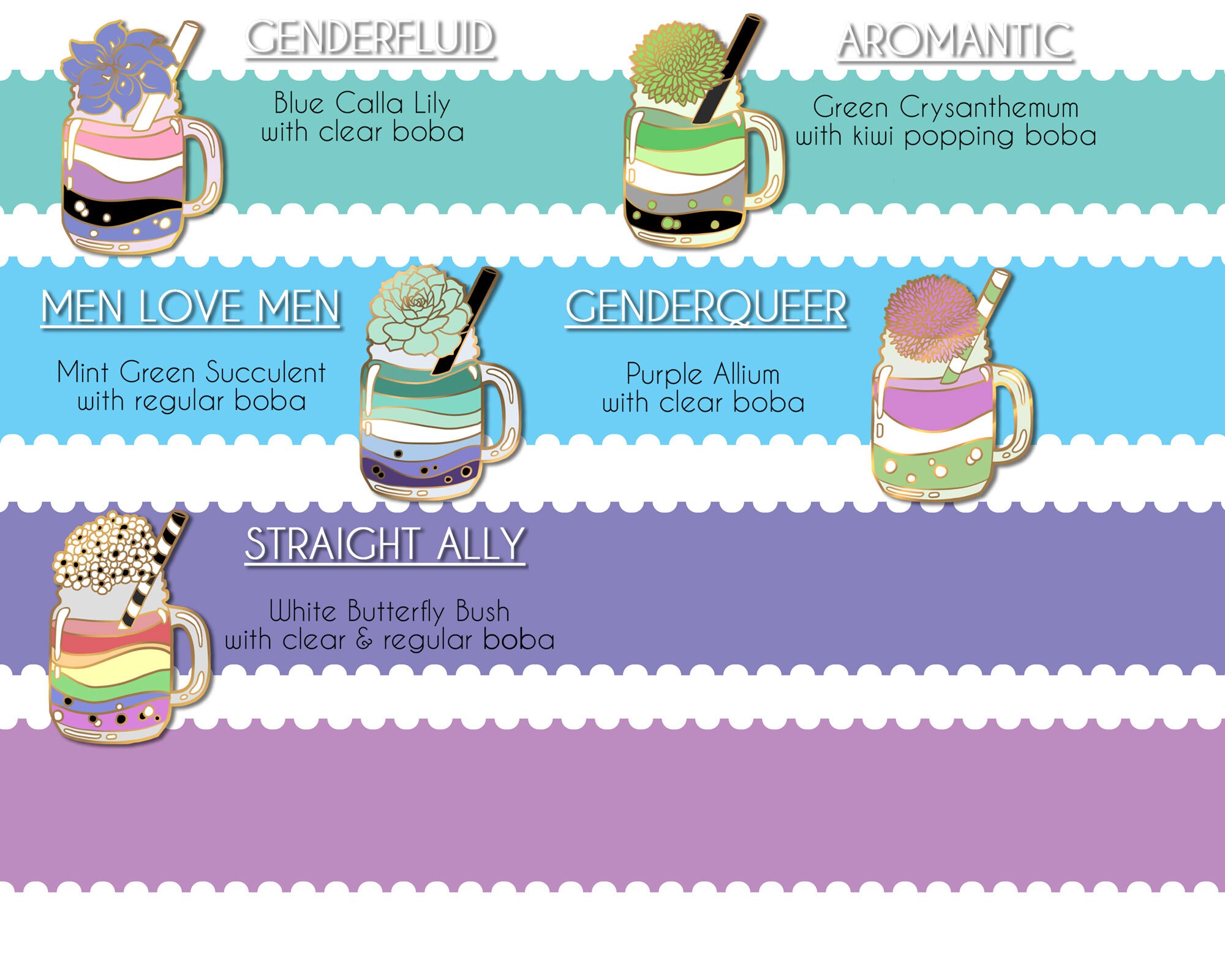 Pride Boba Milk Tea: Enamel Pins - Etsy