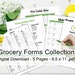 Grocery Forms Collection - Food Shopping List, Grocery Price Tracker ...