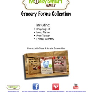 Grocery Forms Collection - Food Shopping List, Grocery Price Tracker ...