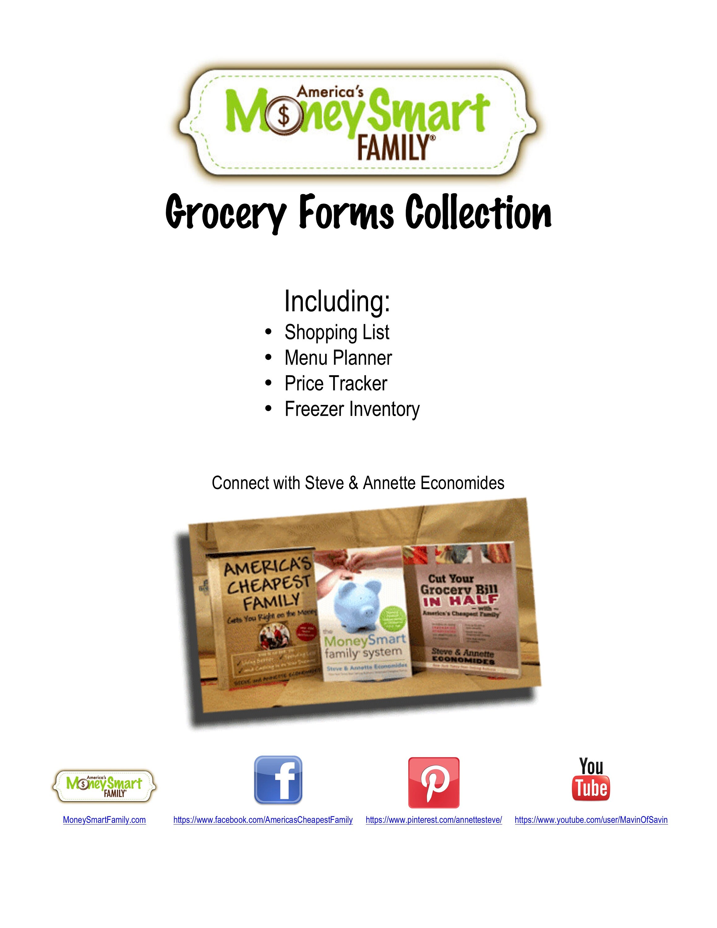 Grocery Forms Collection - Food Shopping List, Grocery Price Tracker ...
