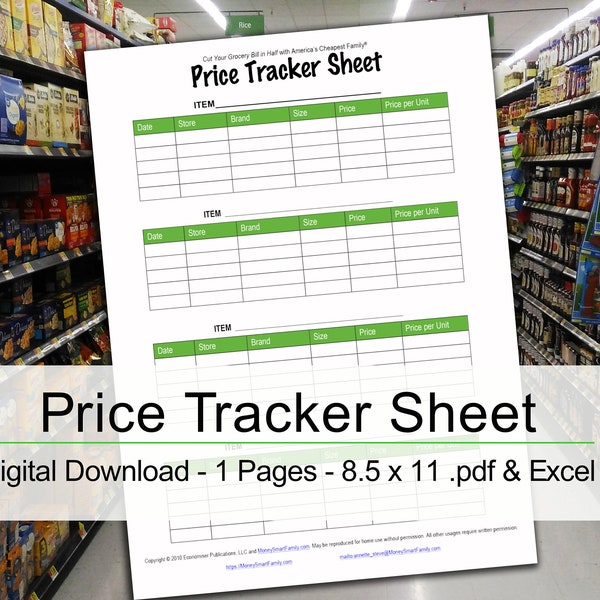 Grocery Price List - Etsy