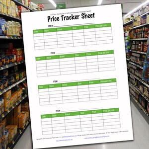 Grocery Price Tracker Sheet for Building a Grocery Price Book - Save ...