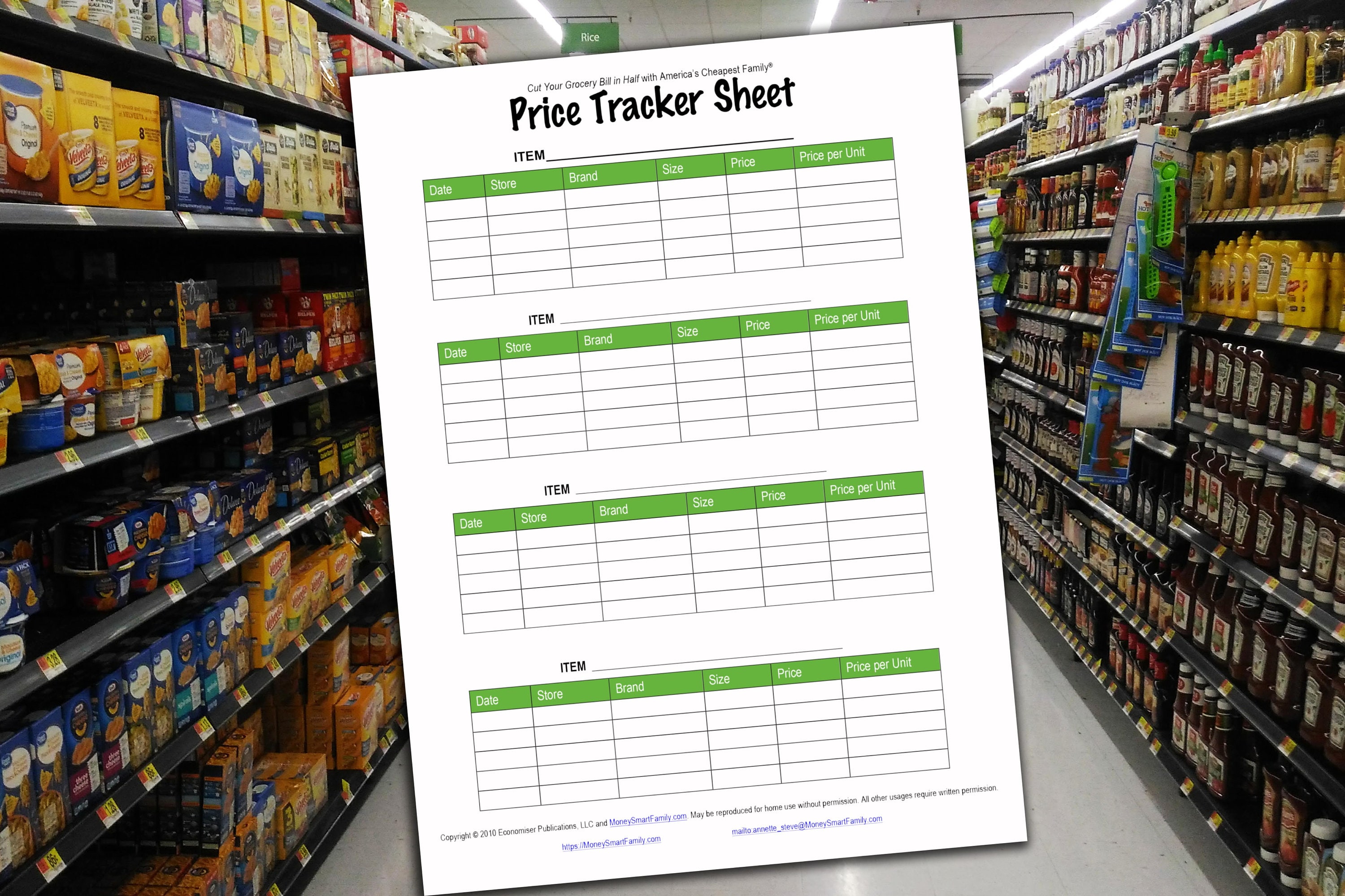 Grocery Price Tracker Sheet for Building a Grocery Price Book - Save ...