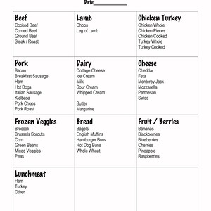 Grocery Forms Collection - Food Shopping List, Grocery Price Tracker ...