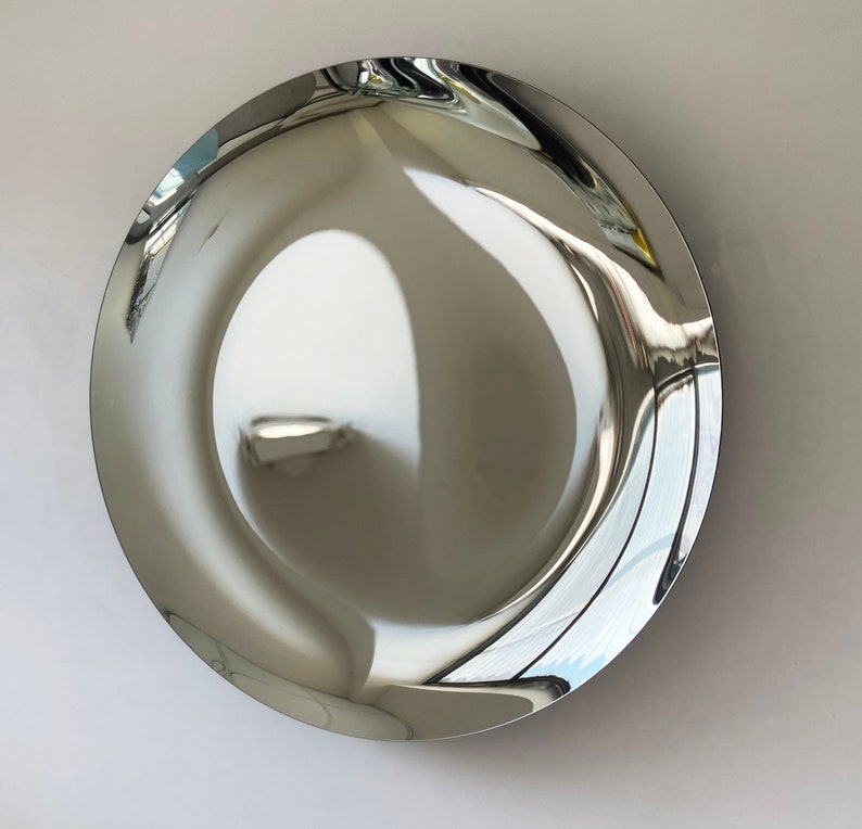 Handcrafted Concave Silver Mirror: Space Age Wall Decor - Etsy