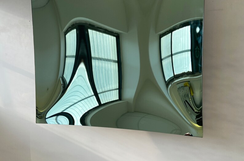 Contemporary Square Concave Mirror Space Age Decor Green - Etsy