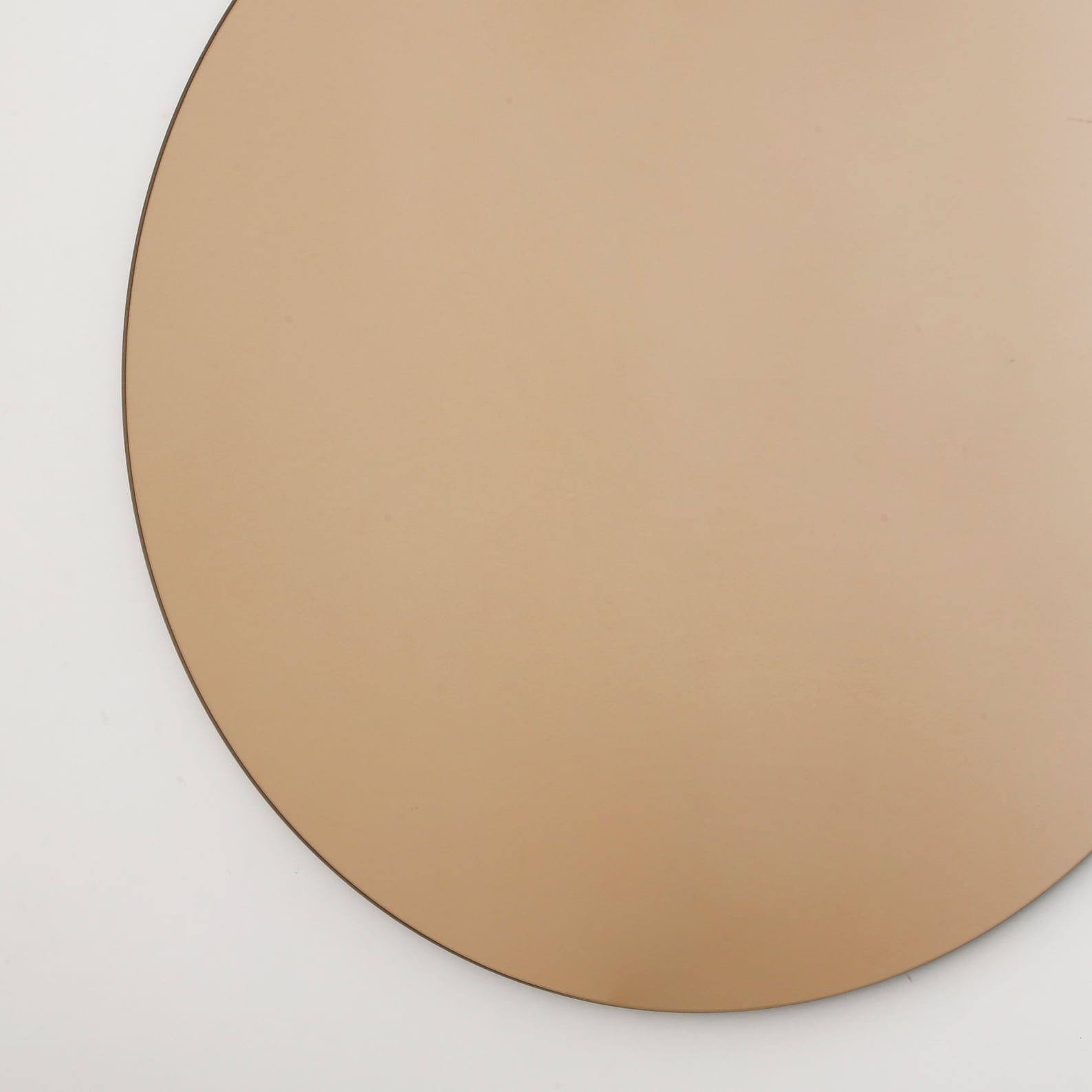 Bronze Tinted Contemporary Round Frameless Mirror - Etsy