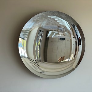 Handcrafted Concave Silver Mirror: Space Age Wall Decor - Etsy