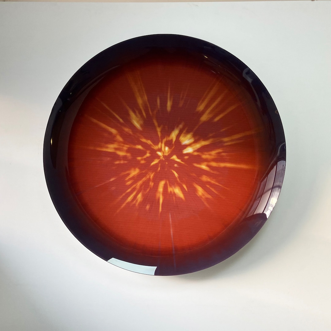 Hand-crafted Concave Red Glass Wall Art: Space Age Decor - Etsy