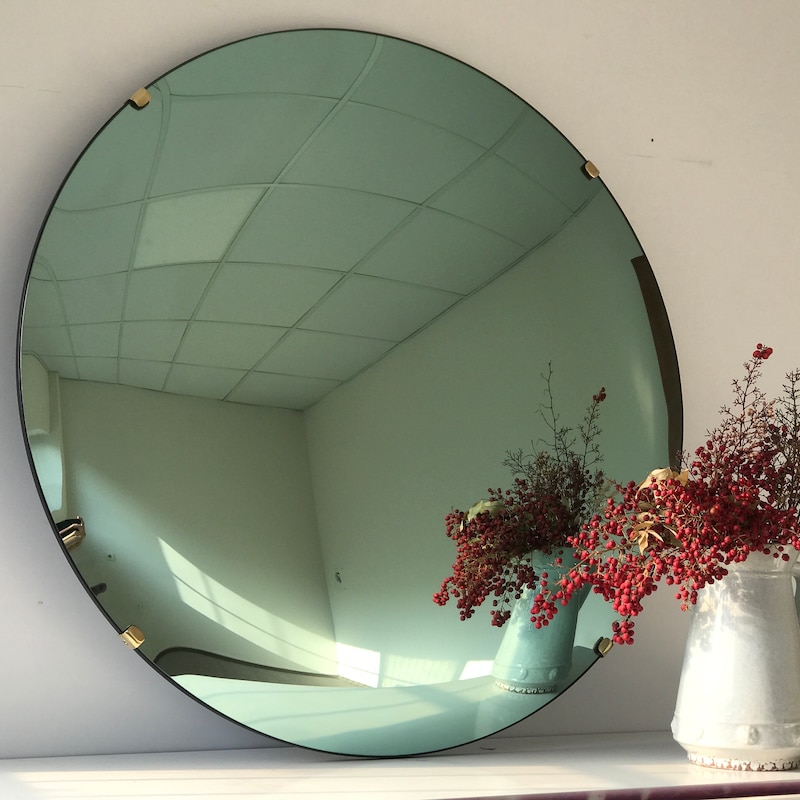 Green Round Convex Mirror - Etsy