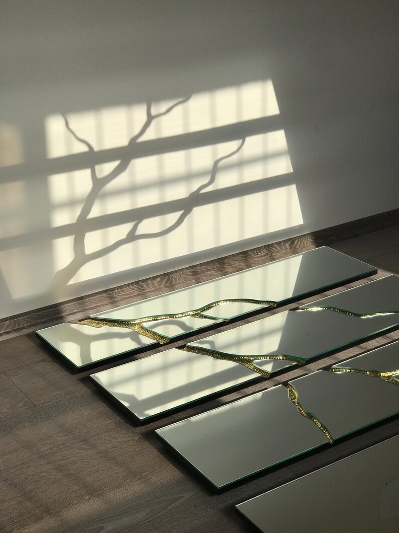 Reflection™ Frameless Mirror With Brass Detailed Hand | Etsy