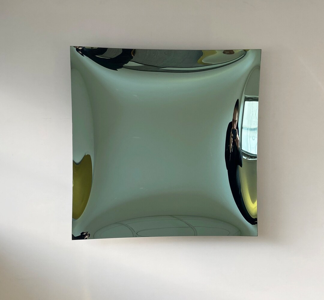 Contemporary Square Concave Mirror, Space Age Decor, Green Mirror ...