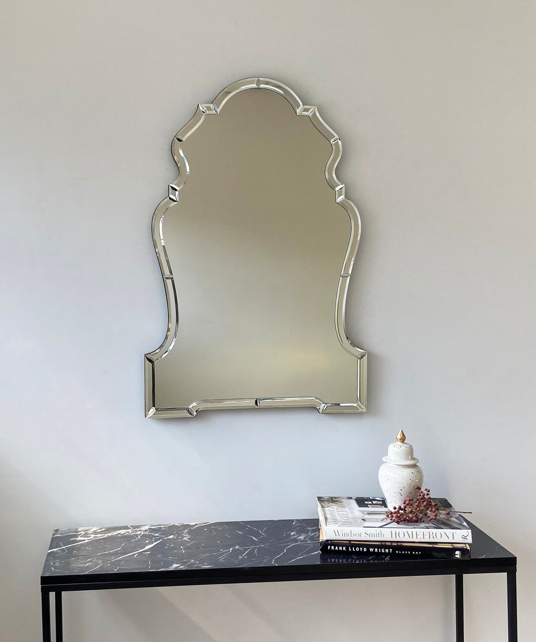Beveled Wall Mirror, Hand Crafted, Frameless Mirror, Arched Mirror ...