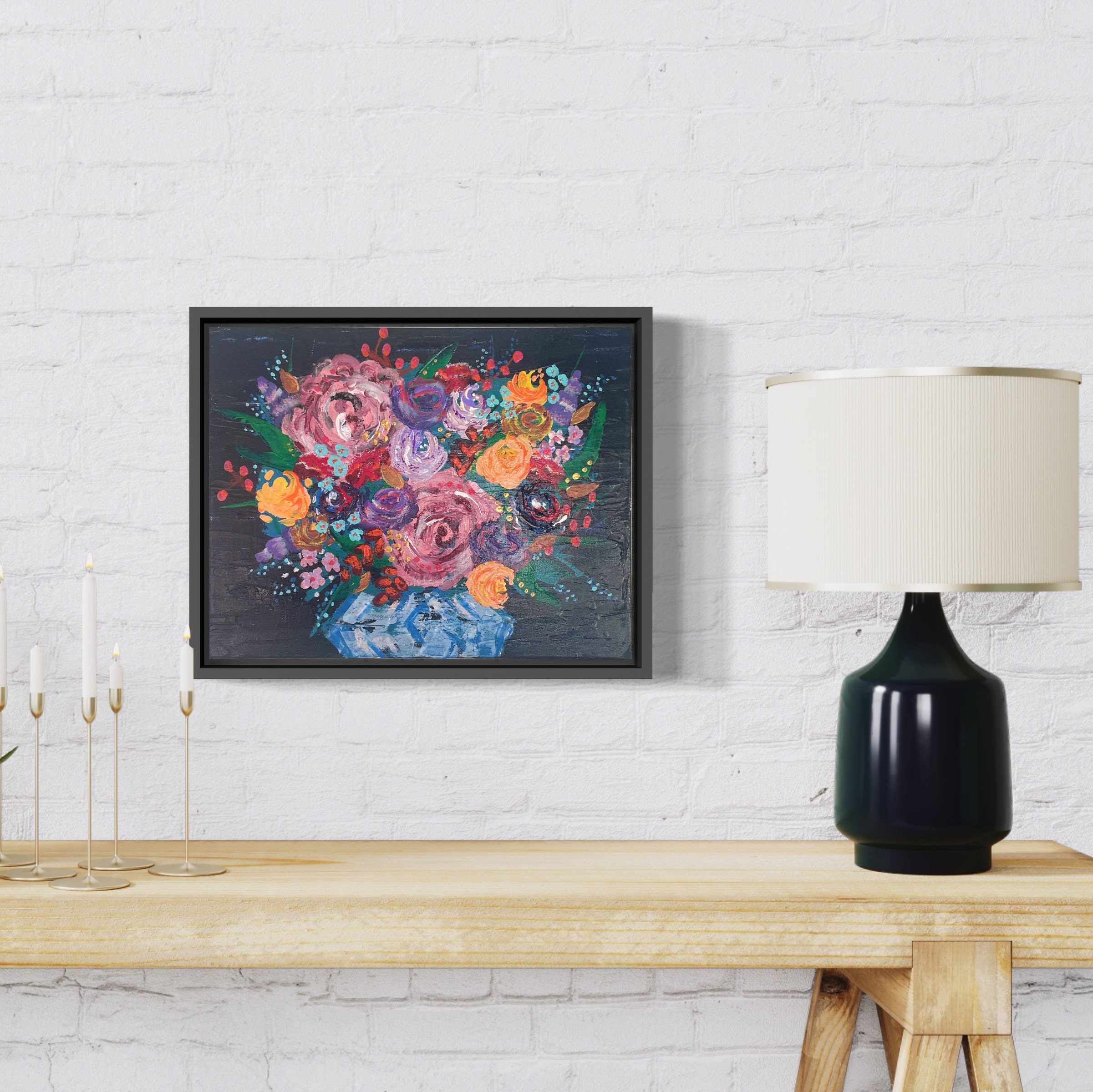 Abstract Art "something Beautiful in Black" | Floral Painting | Large ...