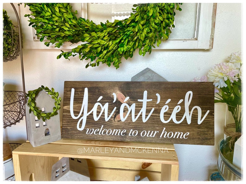 Yaateeh Welcome to Our Home Wood Sign Navajo Wood Sign - Etsy
