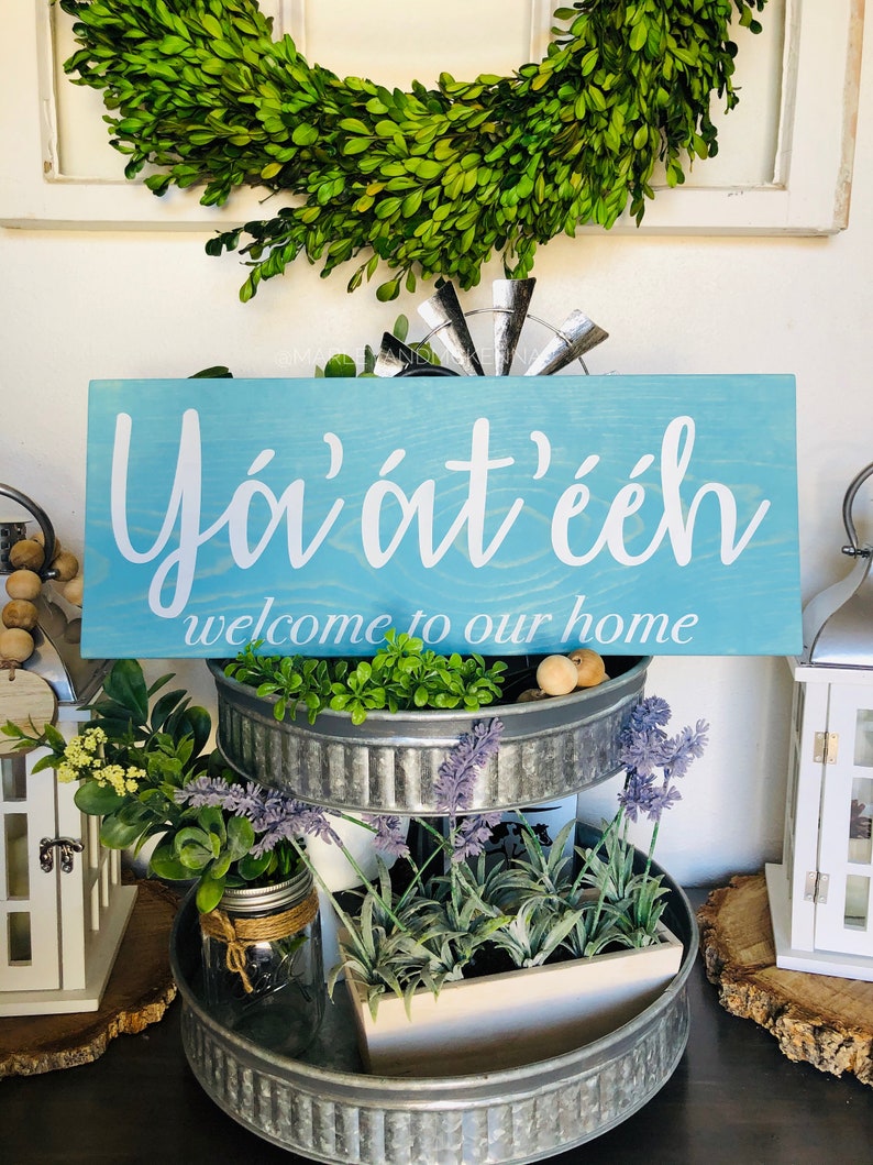 Yaateeh Welcome to Our Home Wood Sign Navajo Wood Sign - Etsy