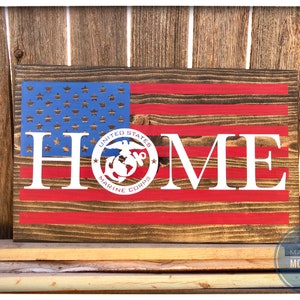 USA Marine Corp Wood Sign- United States of America - Patriotic Wood ...
