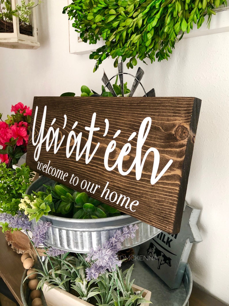 Yaateeh Welcome to Our Home Wood Sign Navajo Wood Sign - Etsy