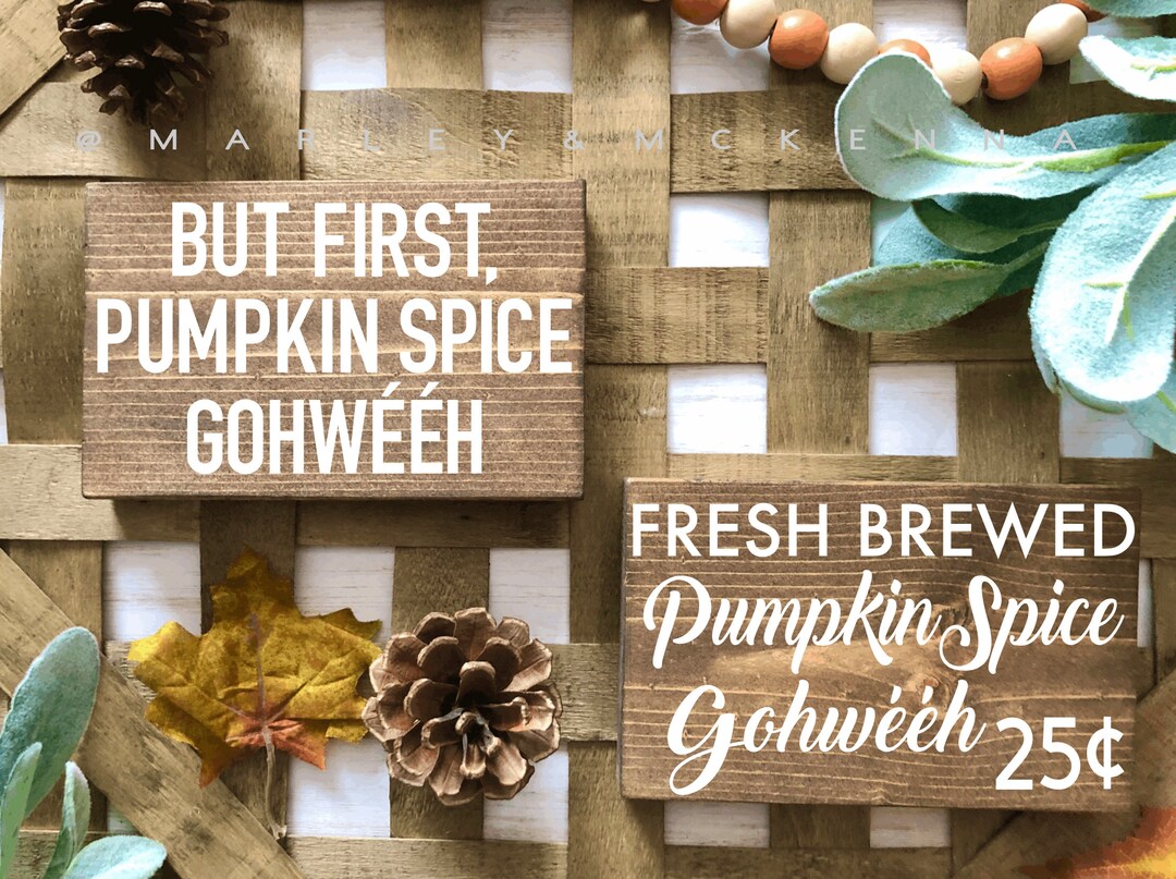 Fall Mini Wood Signs but First Pumpkin Coffee Hello Pumpkin - Etsy