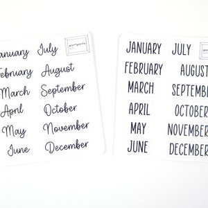 Months of the Year Single Sheet (4 Different Designs) - Planner ...