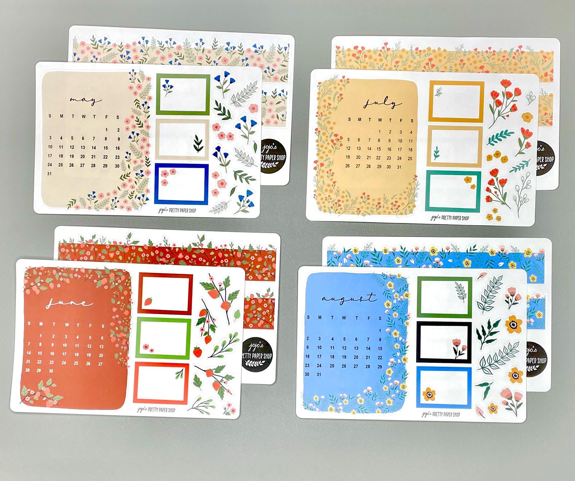 2026 Monthly Calendar Kits - Currently Pages - Planner Stickers ...