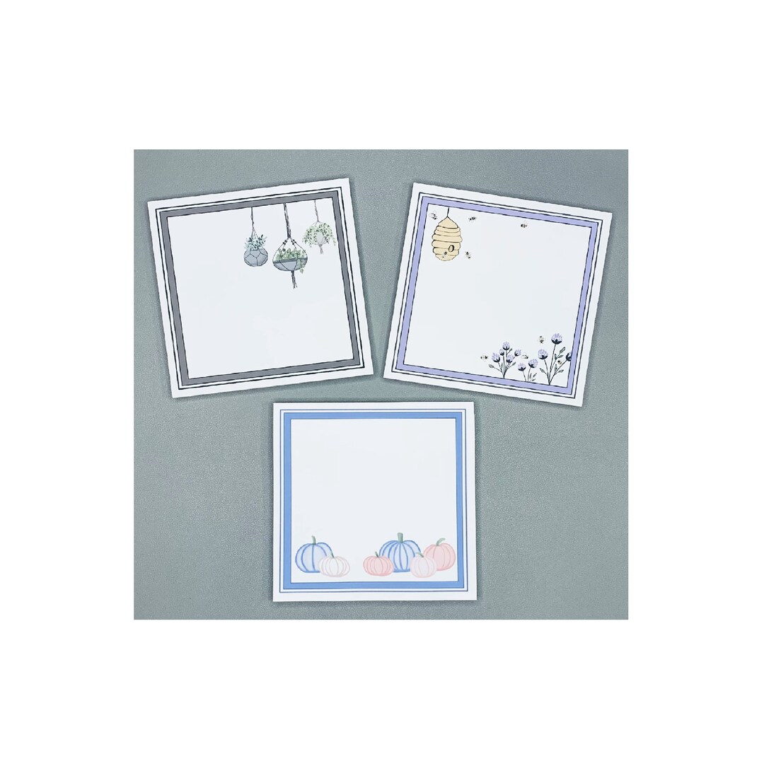 Square Notepads - 50 Sheet Count per Pad - 5.5" Square (three Design ...