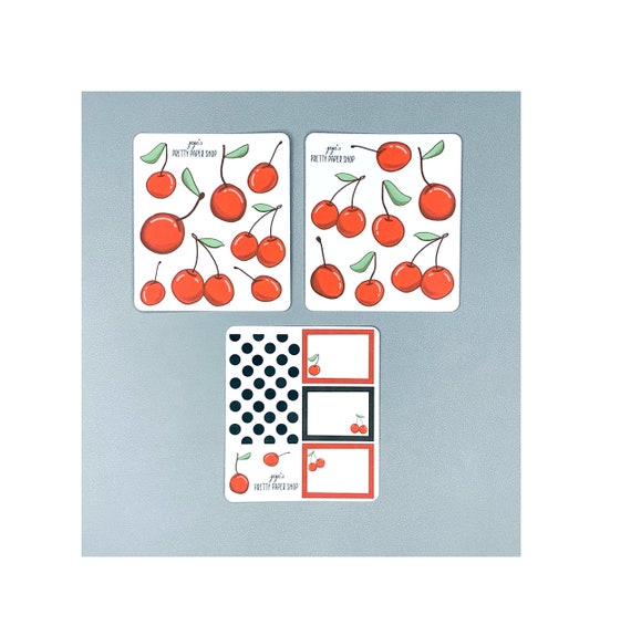 Cherry Mini Set Mini Set of 3 Sheets Planner Stickers - Etsy