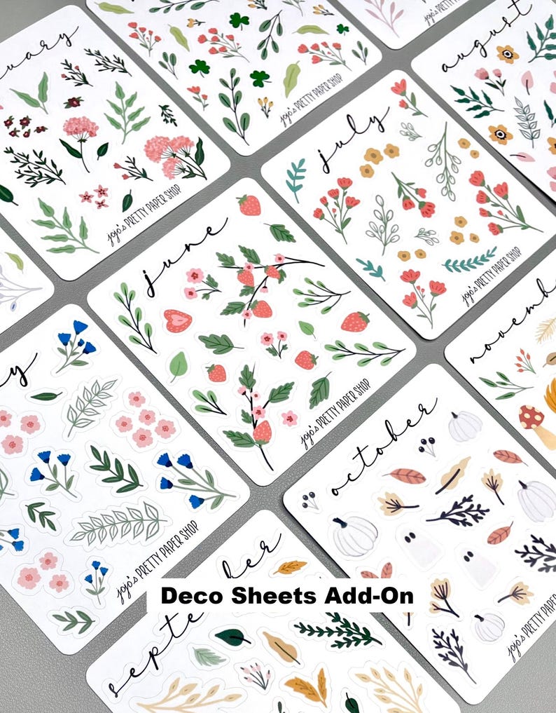 2026 Monthly Calendar Kits - Currently Pages - Planner Stickers ...