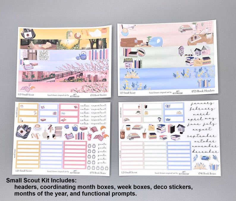 LD Book Kit - Laurel Denise Scout Planner Stickers - Large / Small - 4 ...
