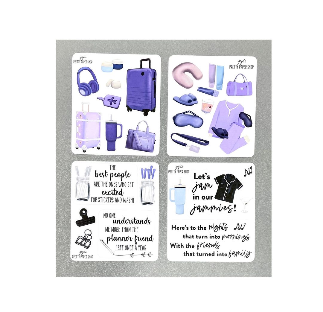 Planner Conference Travel - Mini Set of 4 Sheets - Planner Stickers - Etsy