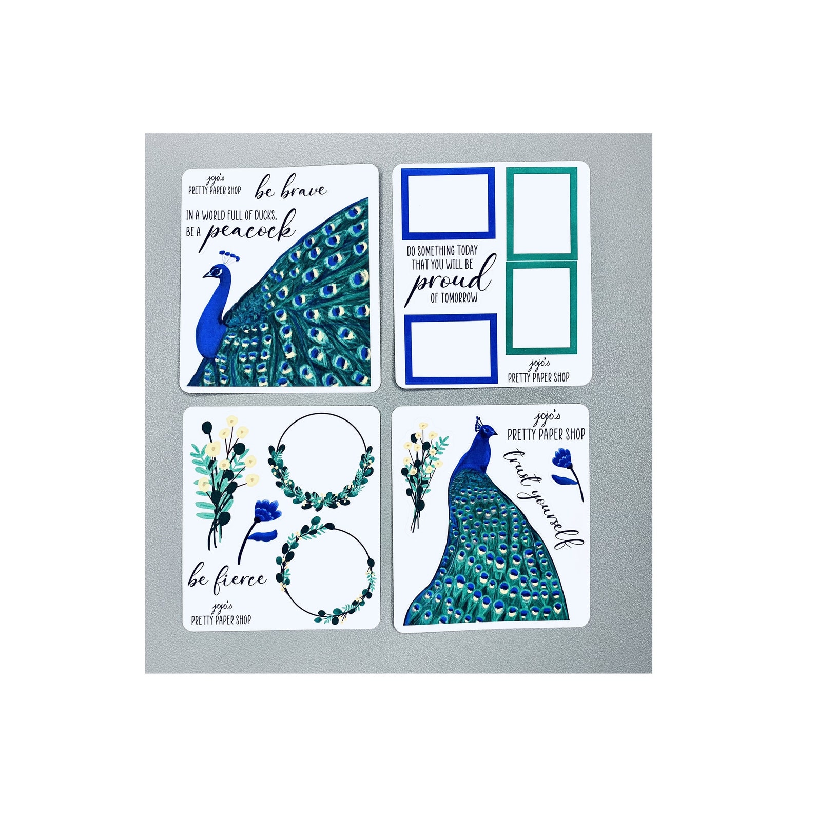 Peacocks - Mini Set of 4 Sheets - Planner Stickers - Etsy