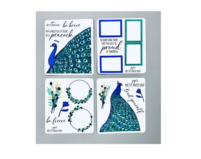 Peacocks Mini Set of 4 Sheets Planner Stickers - Etsy