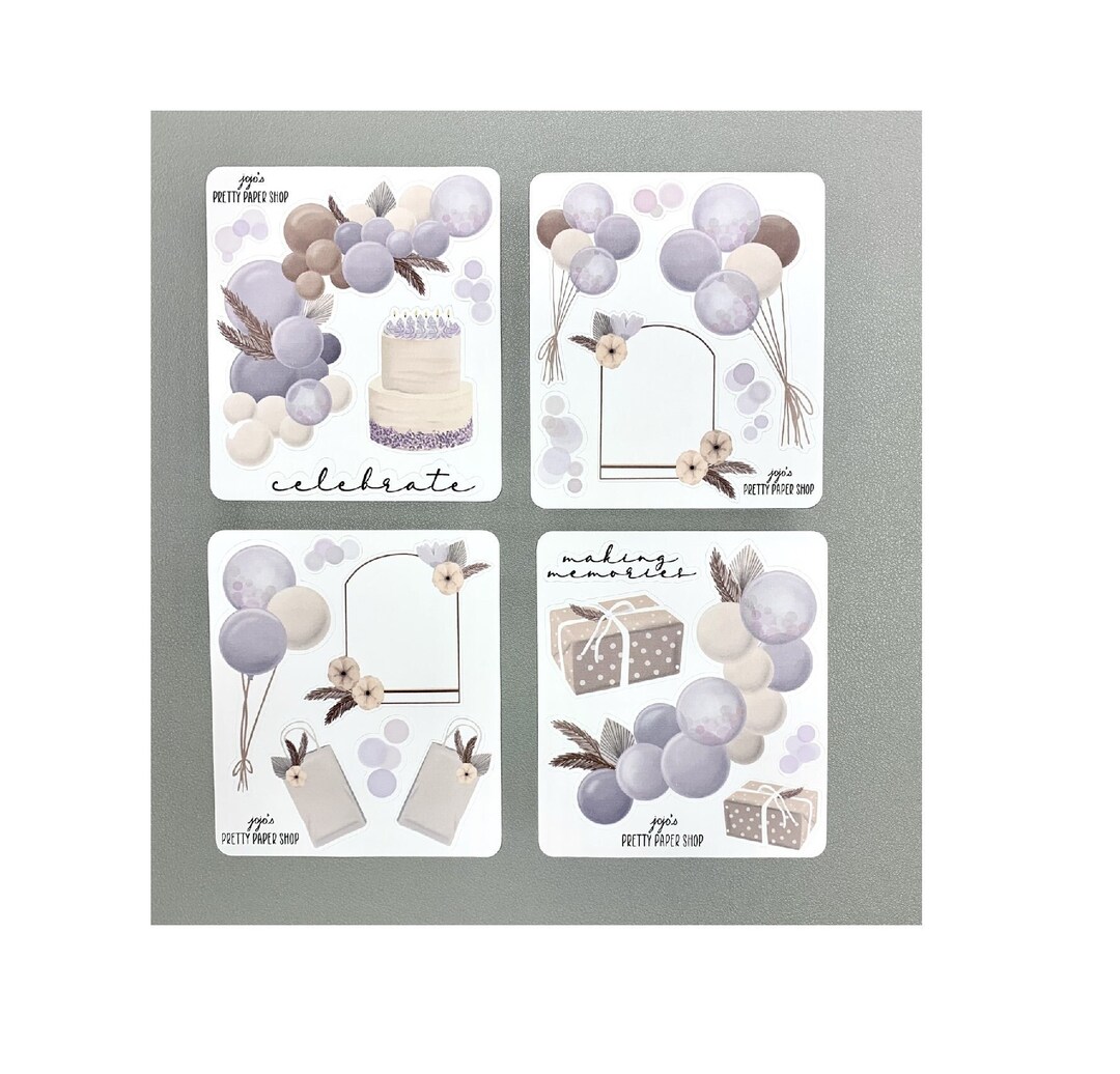 Boho Celebration - Mini Set of 4 Sheets - Planner Stickers - Etsy
