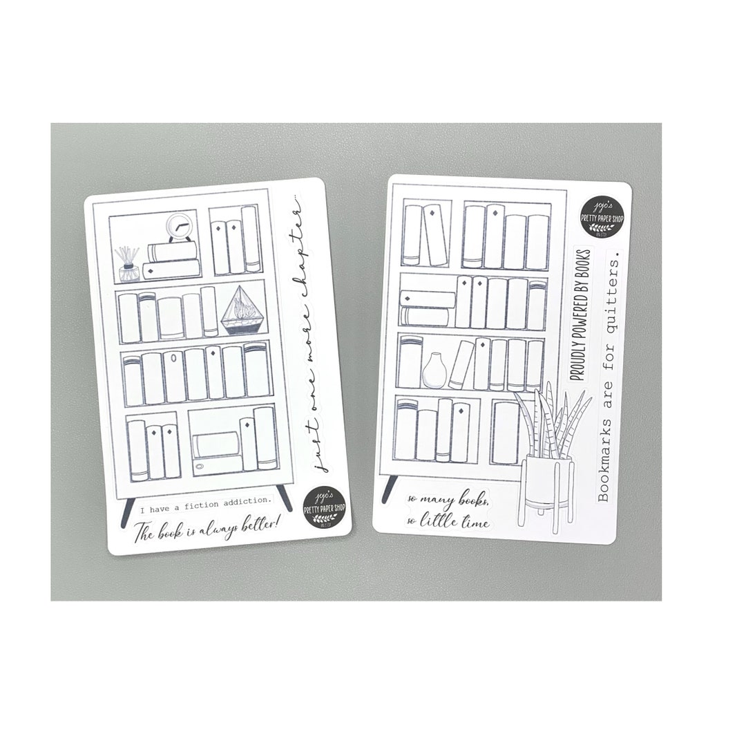 Two (2) Booktracker Stickers - Pencil Sketch Style - 5x7" Sheets ...