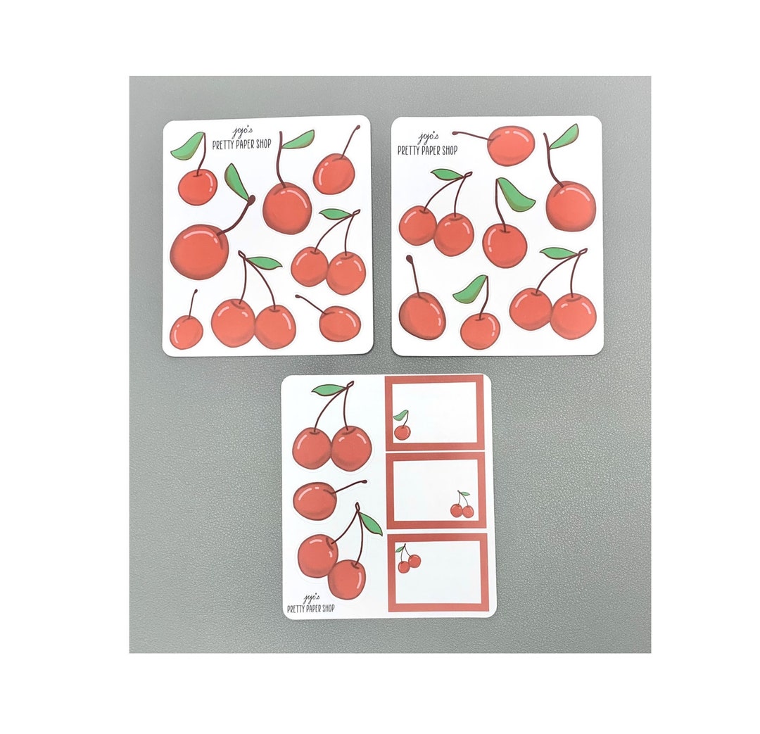 Cherry Mini Set Mini Set of 3 Sheets Planner Stickers - Etsy