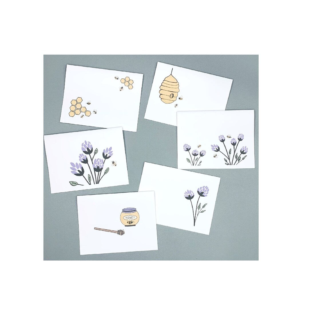 Honey Bee Blank Cards - Set of 6 - A2 Cards With Envelopes and Seals - Etsy
